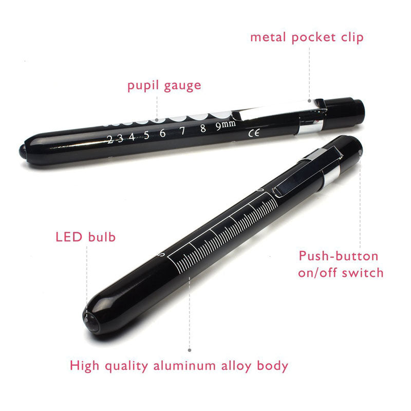 Aluminum Alloy Doctors Nurse Pen Torch Examination Penlight Pupil Gaug ...